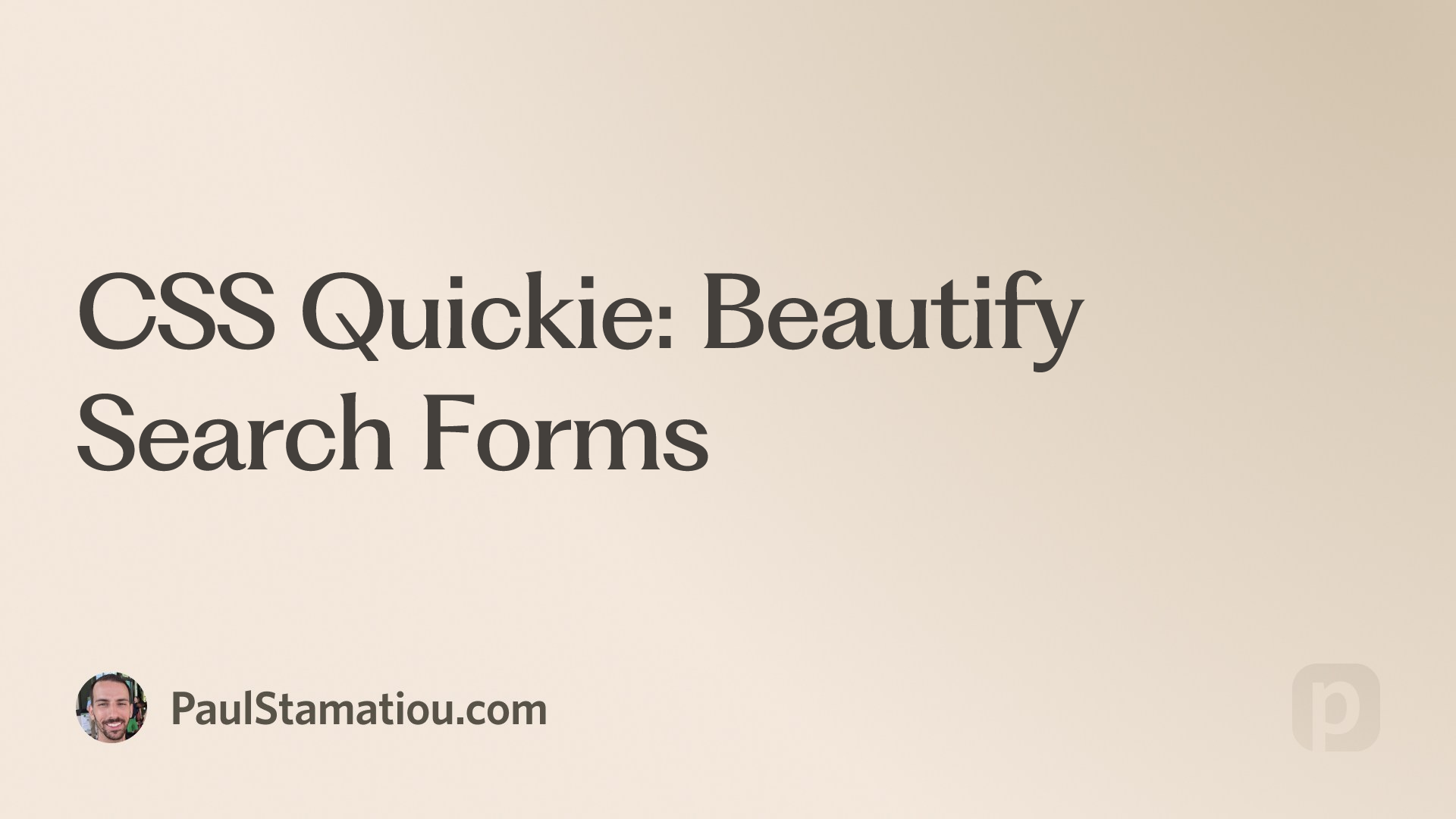 CSS Quickie: Beautify Search Forms | Paul Stamatiou