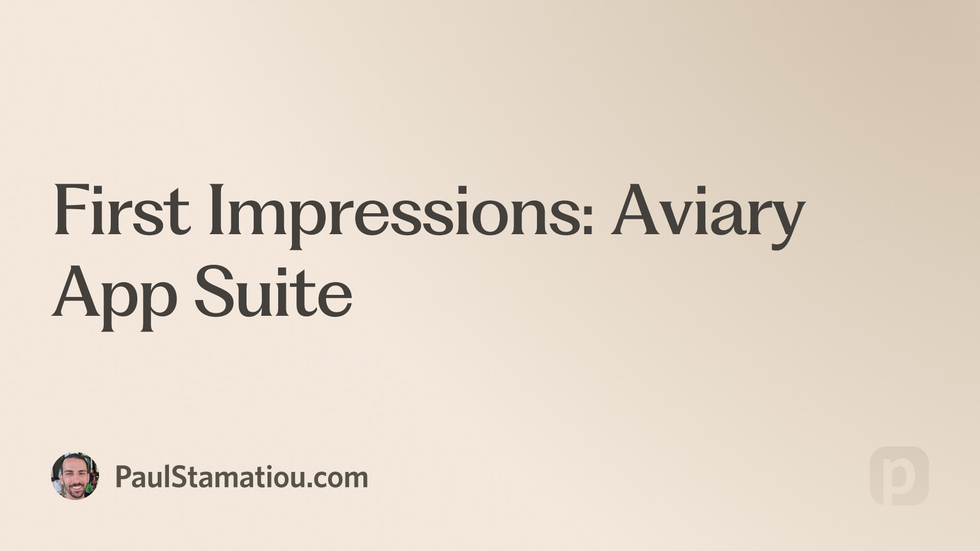 First Impressions: Aviary App Suite | Paul Stamatiou