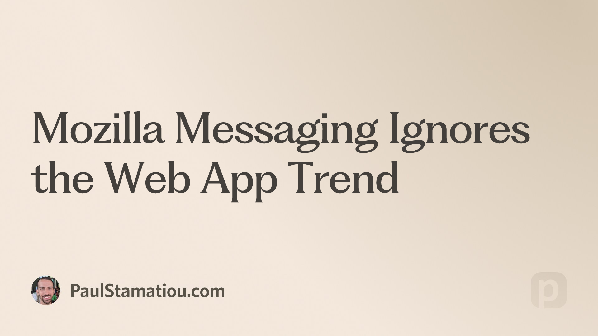 Mozilla Messaging Ignores the Web App Trend | Paul Stamatiou