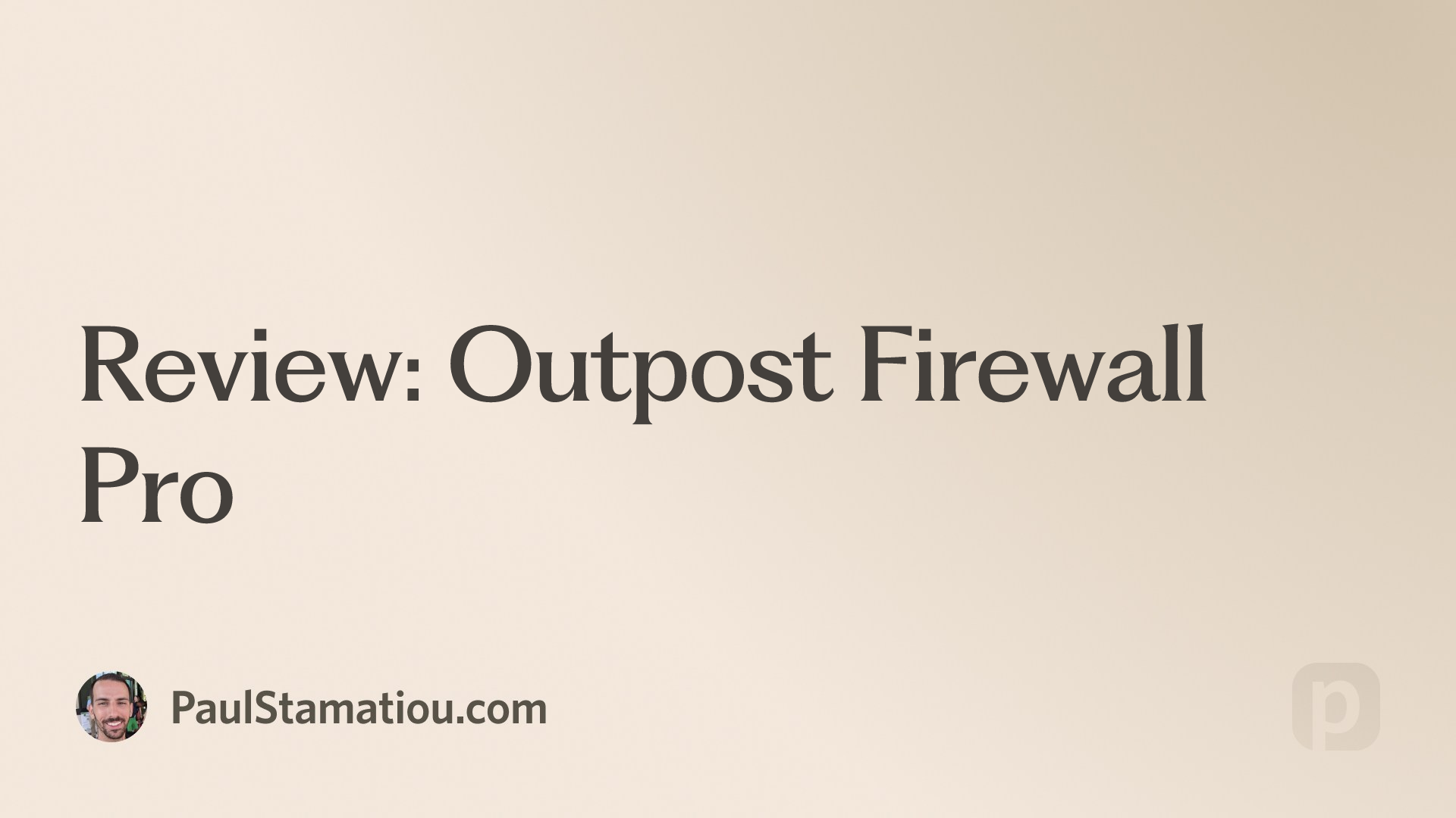 Review: Outpost Firewall Pro | Paul Stamatiou